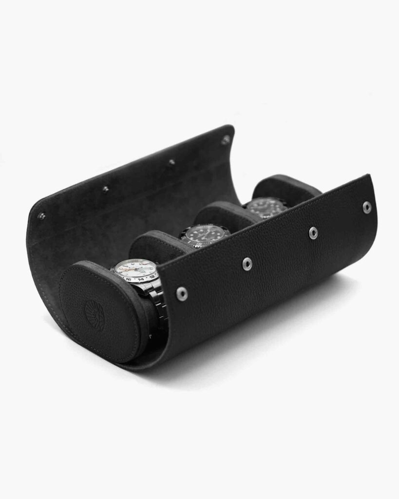 Clam Cases® - Luxury Triple Watch Roll - 'Dark Knight'